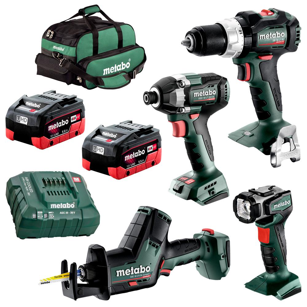 Metabo MET18BL4SB2HD5.5CX (AU68401850) 18V 5.5Ah Li-ion Cordless ...