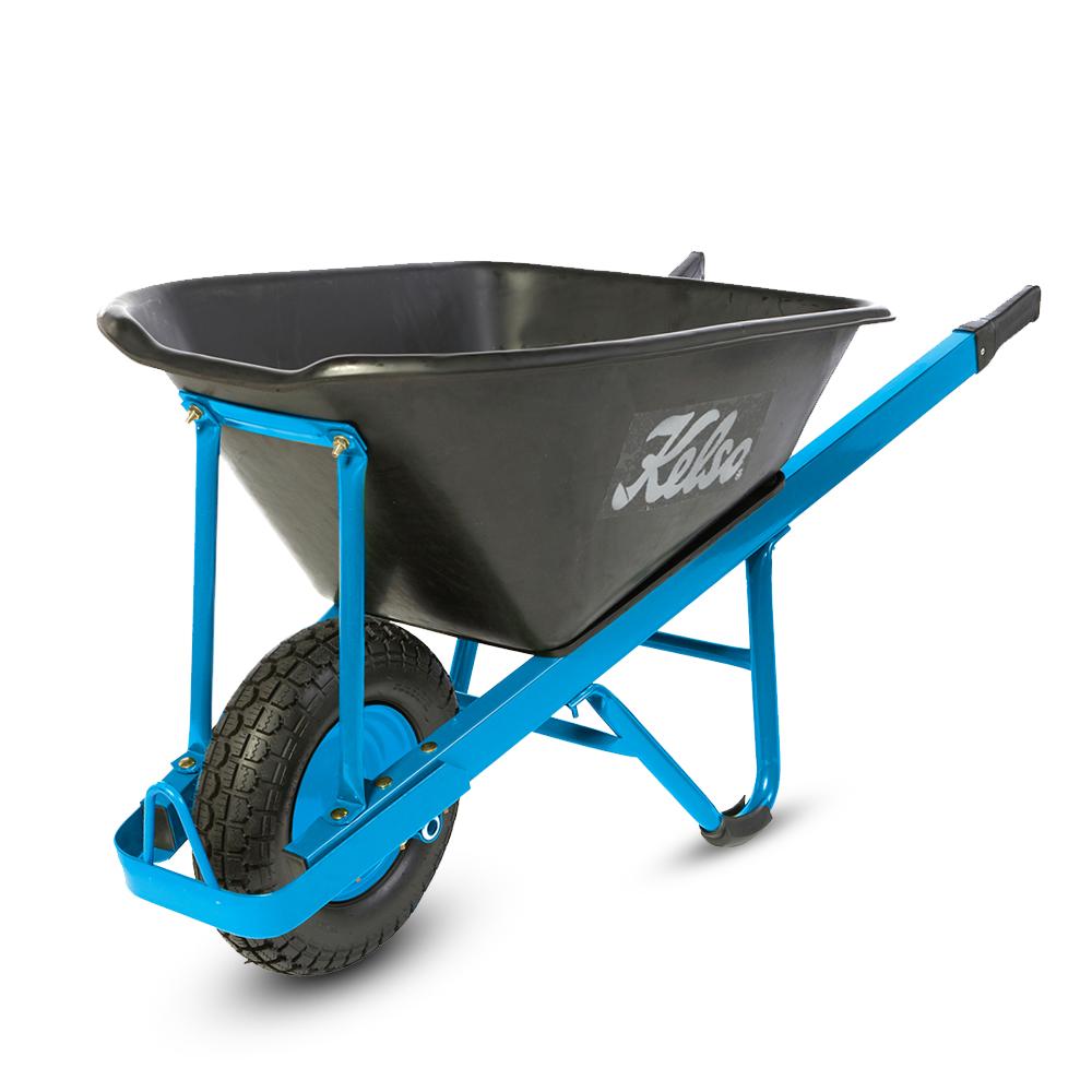 Kelso FW15012-FF 100L Heavy Trade Poly Tray Wheelbarrow with 4.8" Flat ...