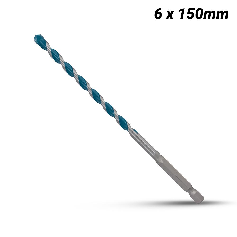Makita E-14990 6 x 150mm 1/4” Hex Shank Multi-Material TCT Drill Bit