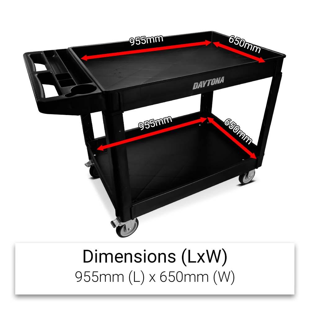 Daytona D3SUC Heavy Duty 2 Shelf Utility Cart
