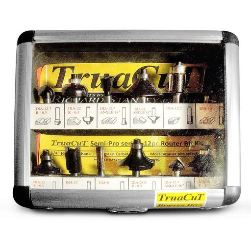 TruaCut TSPK124 12pce 1/4" Shank Semi-Pro Series Router Bit Set