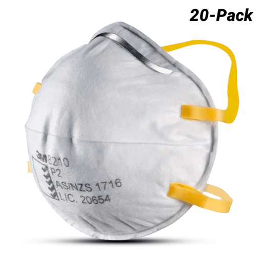 3M 8210 (WX700900011) 20-Pack P2 Cupped Particulate Respirator Face Mask