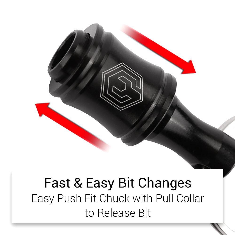 Techsmart T6HOL 6-Pack 1/4" Quick Release Black Driver Bit Holder Catchers