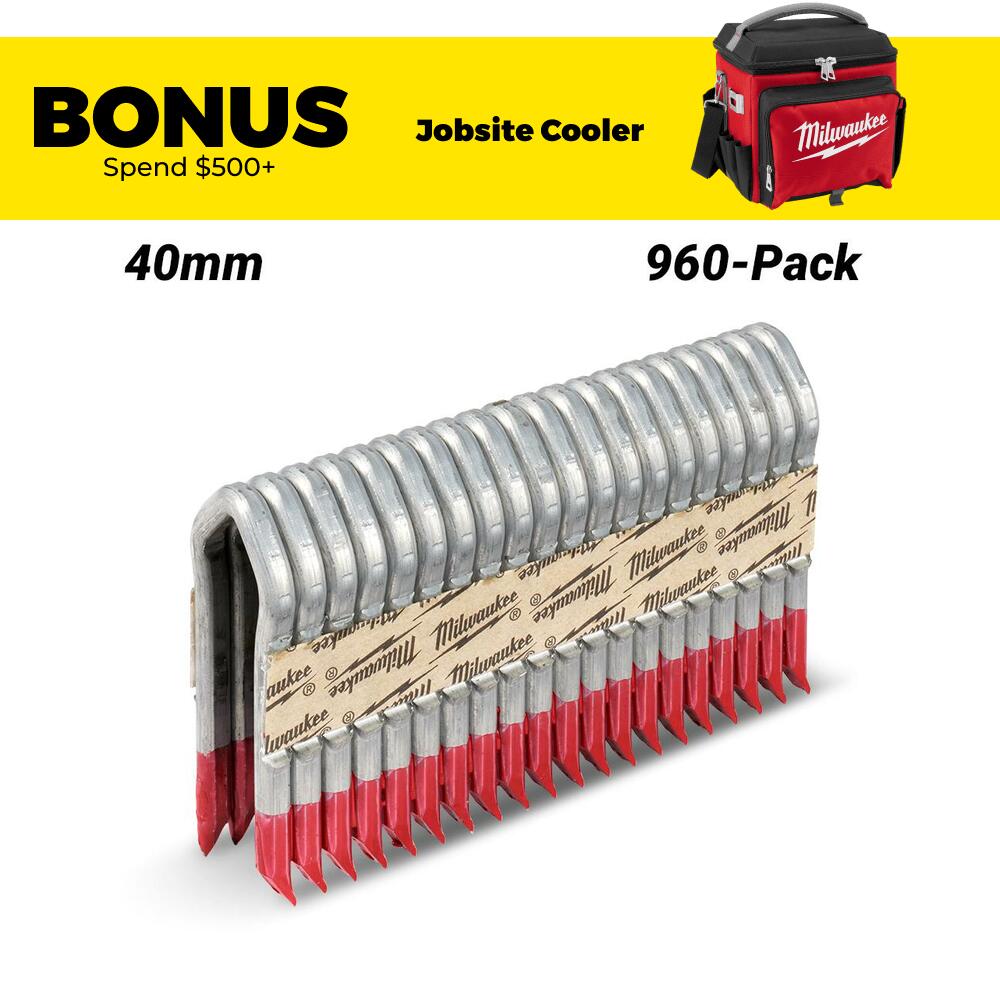 Milwaukee MPU112960 960-Pack 40mm 9GA/4mm Fencing Staples