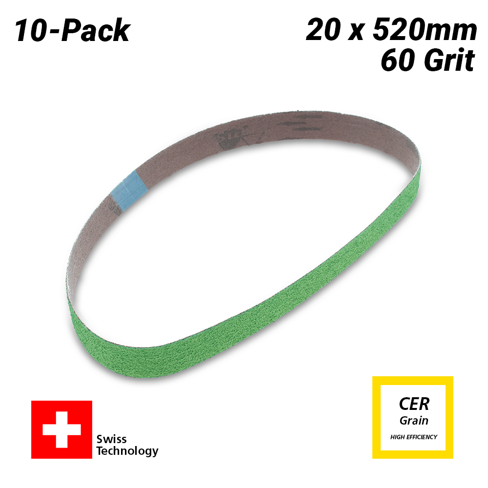 Sia Abrasives 2511 10-Pack 20mm x 520mm P60 Ceramic Sanding Belt