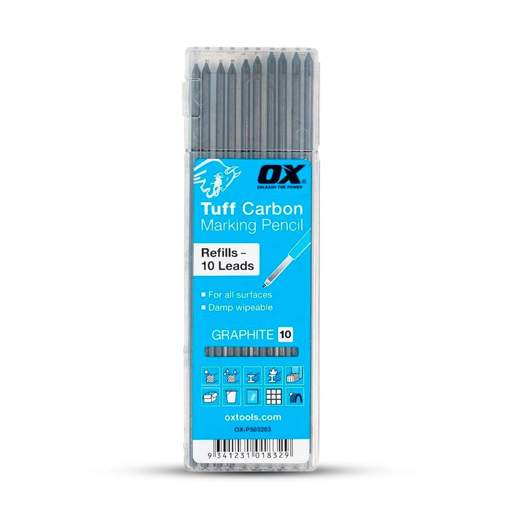 OX Tools OX-P503203 10-Pack Tuff Carbon Marking Pencil Graphite Lead ...