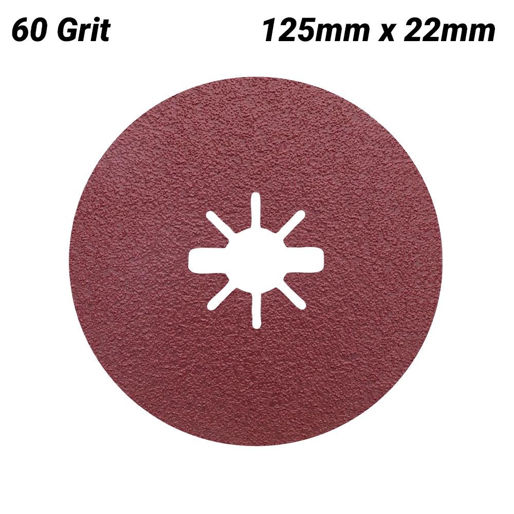 Sia Abrasives F03E007TA7 125mm X 22mm X Lock P60 Ceramic Fibre Disc