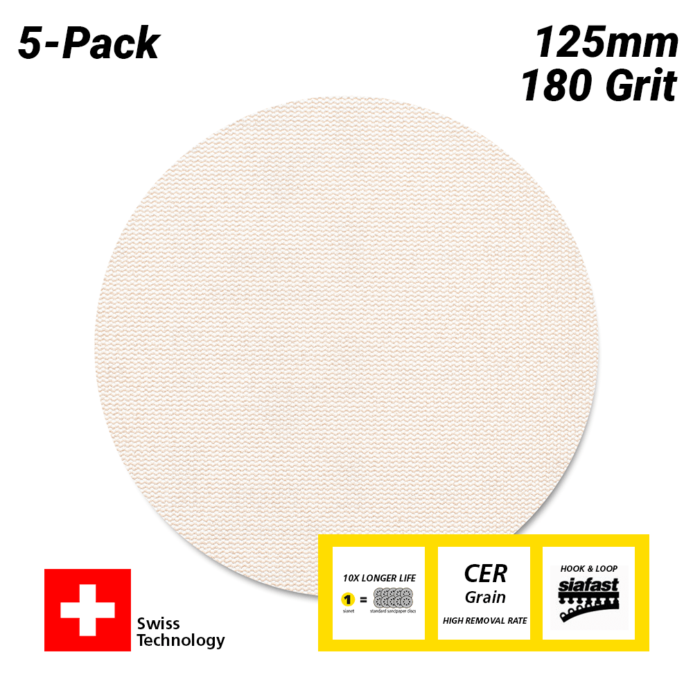 Sia Abrasives F03E02DD2L 5-Pack 125mm P180 Sanding Disc