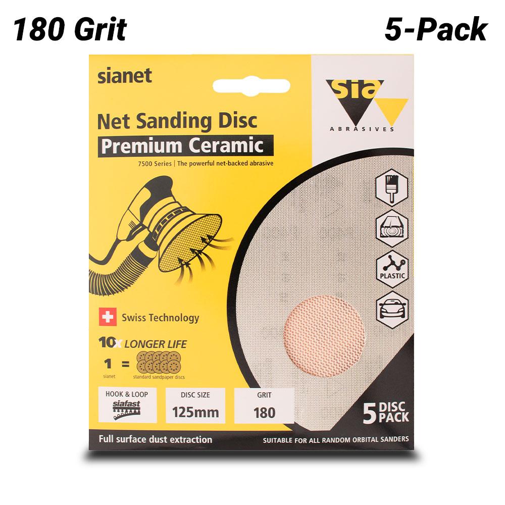 Sia Abrasives F03E02DD2L 5-Pack 125mm P180 Sanding Disc