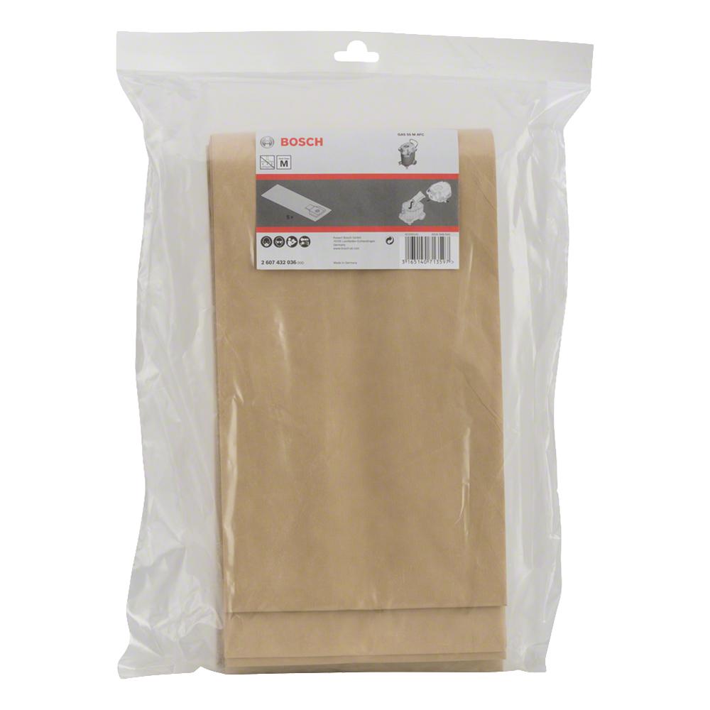 Bosch PAPIER GAS 55 (2.607.432.036) 5-Pack M Class Vacuum Paper Filter ...
