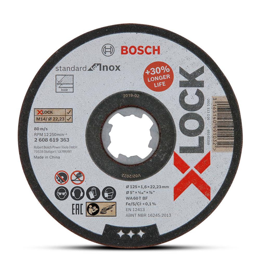 Bosch X-LOCK STANDARD INOX (2.608.619.364) 10-pack 125mm x 1.6mm x 22 ...