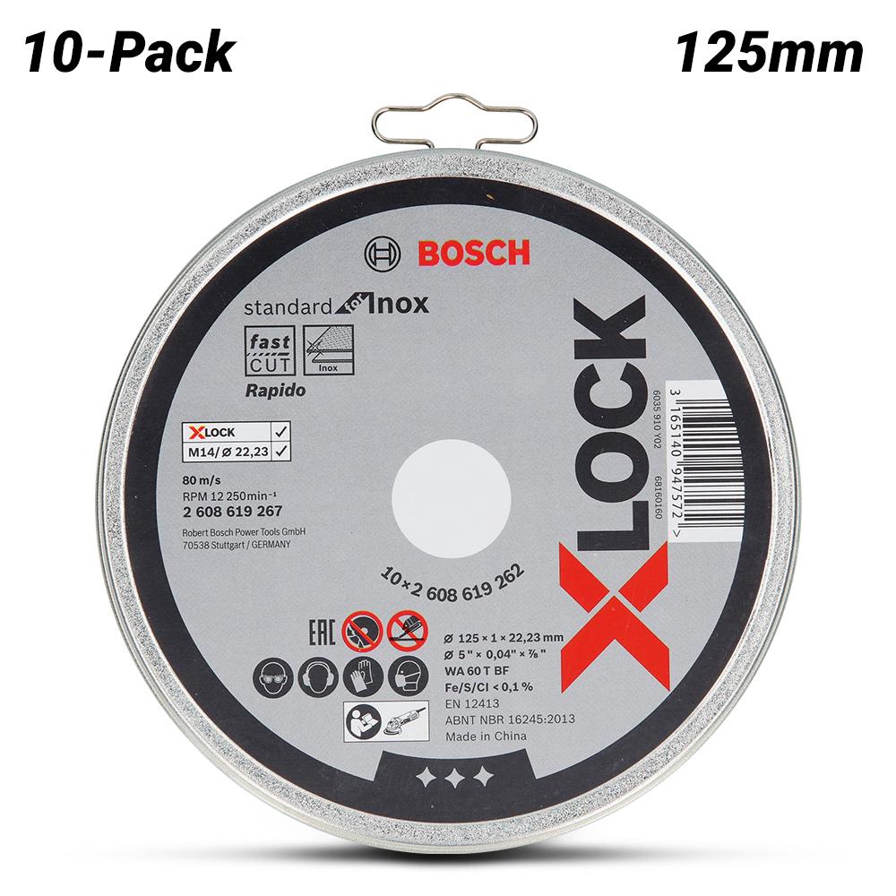 Bosch X-LOCK STANDARD INOX (2.608.619.267) 10-pack 125mm x 1.0mm x 22 ...