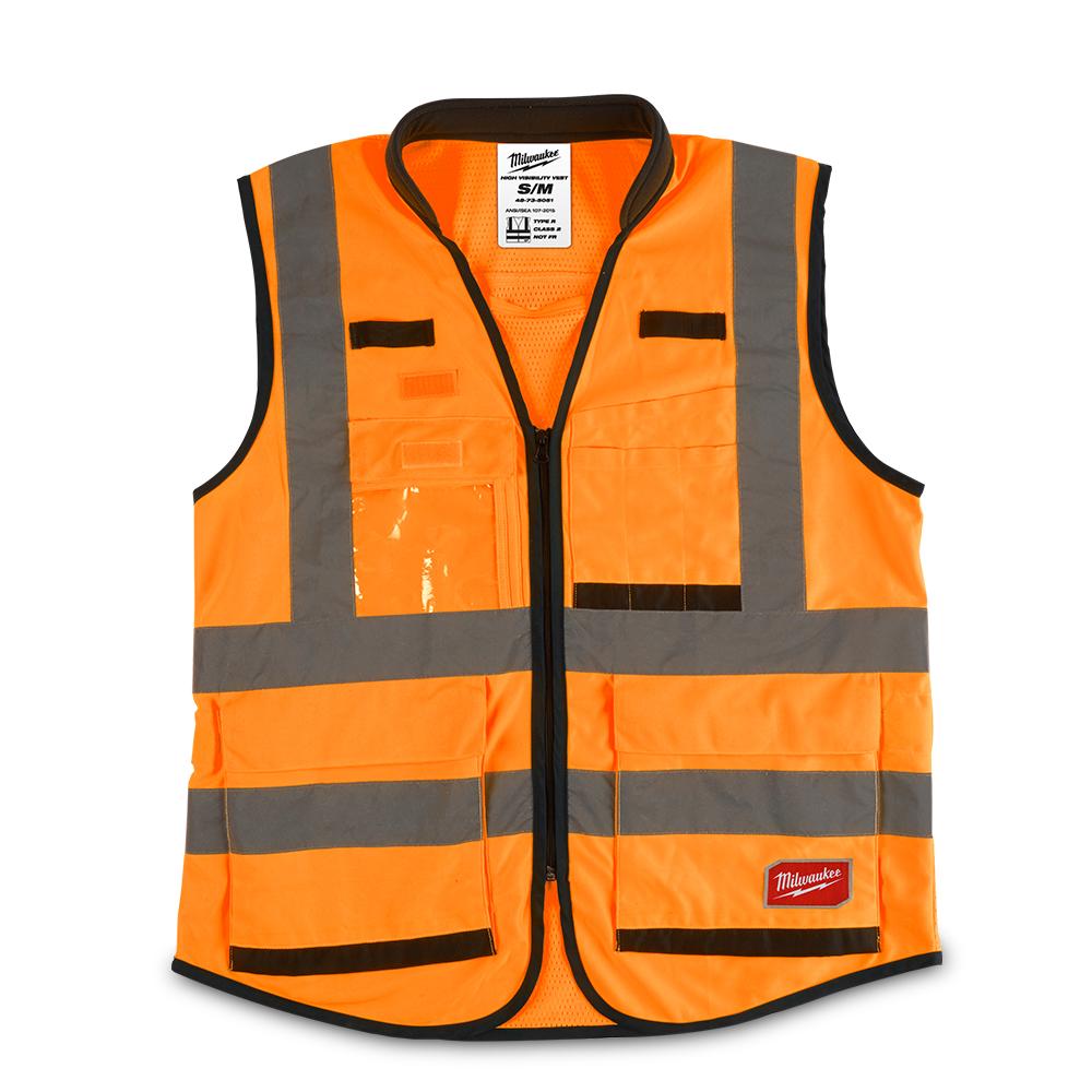 Milwaukee 4873505 Premium High Visibility Orange Safety Vest