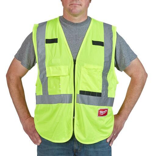Milwaukee 4873502 High Visibility Yellow Safety Vest