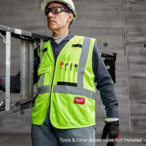 Milwaukee 4873502 High Visibility Yellow Safety Vest