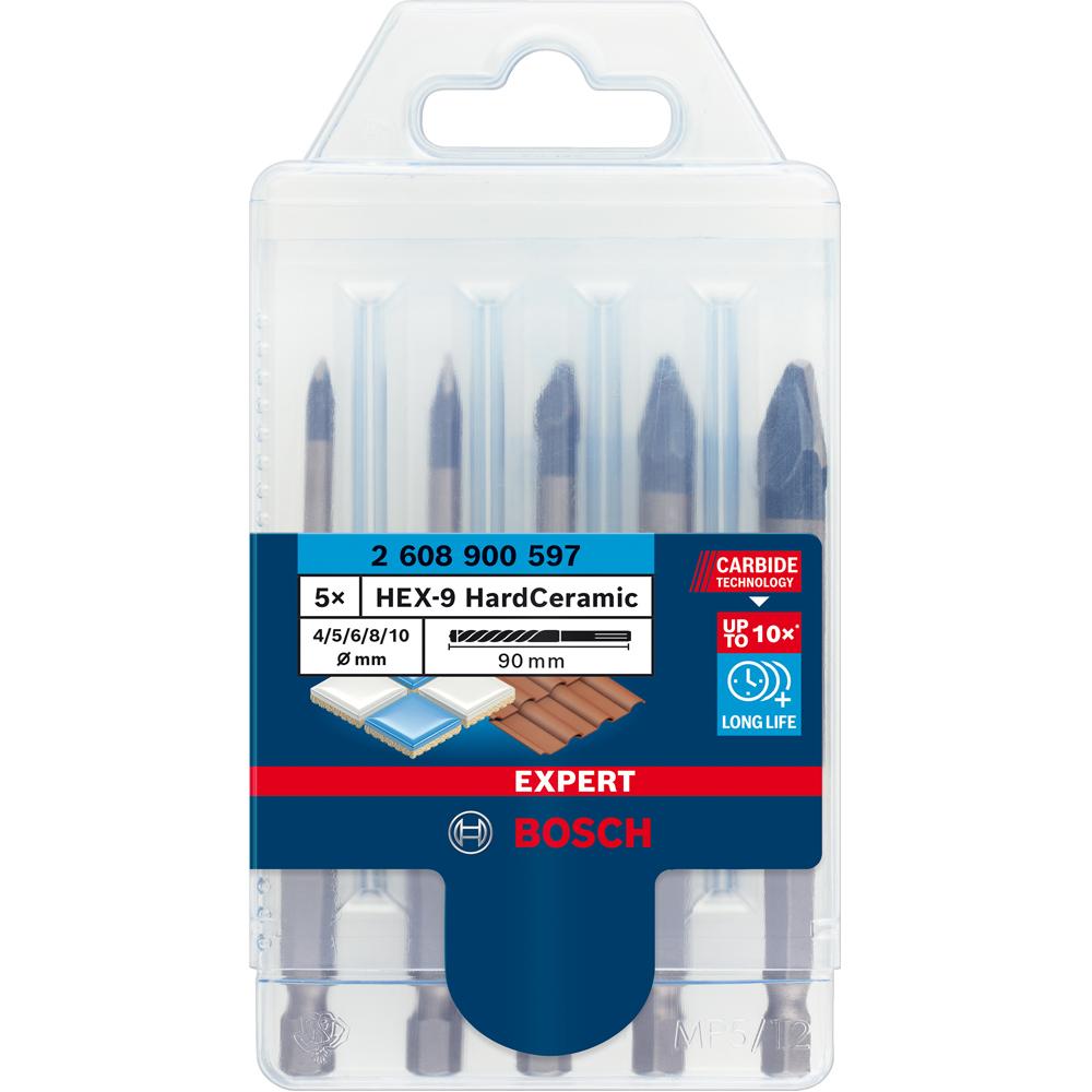 Bosch 2.608.900.597 EXPERT 5pce 90mm HEX-9 HardCeramic Drill Bit Set
