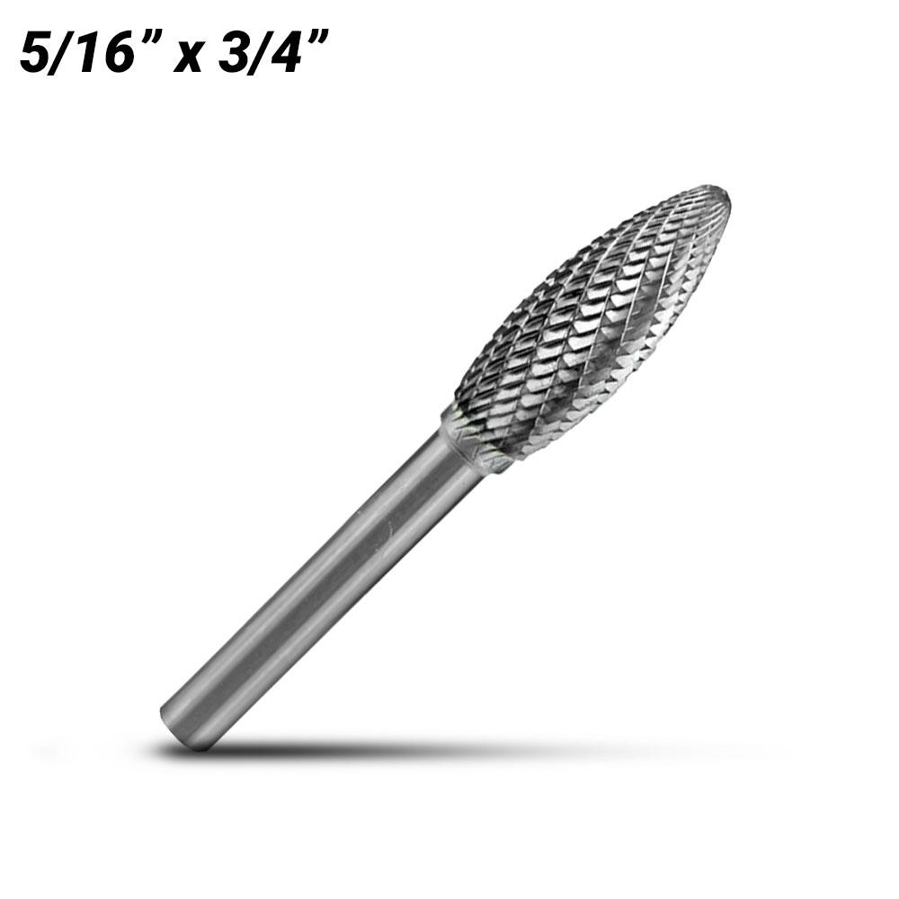 Holemaker CB-SH2 5/16" x 3/4" Flame Shape Carbide Burr