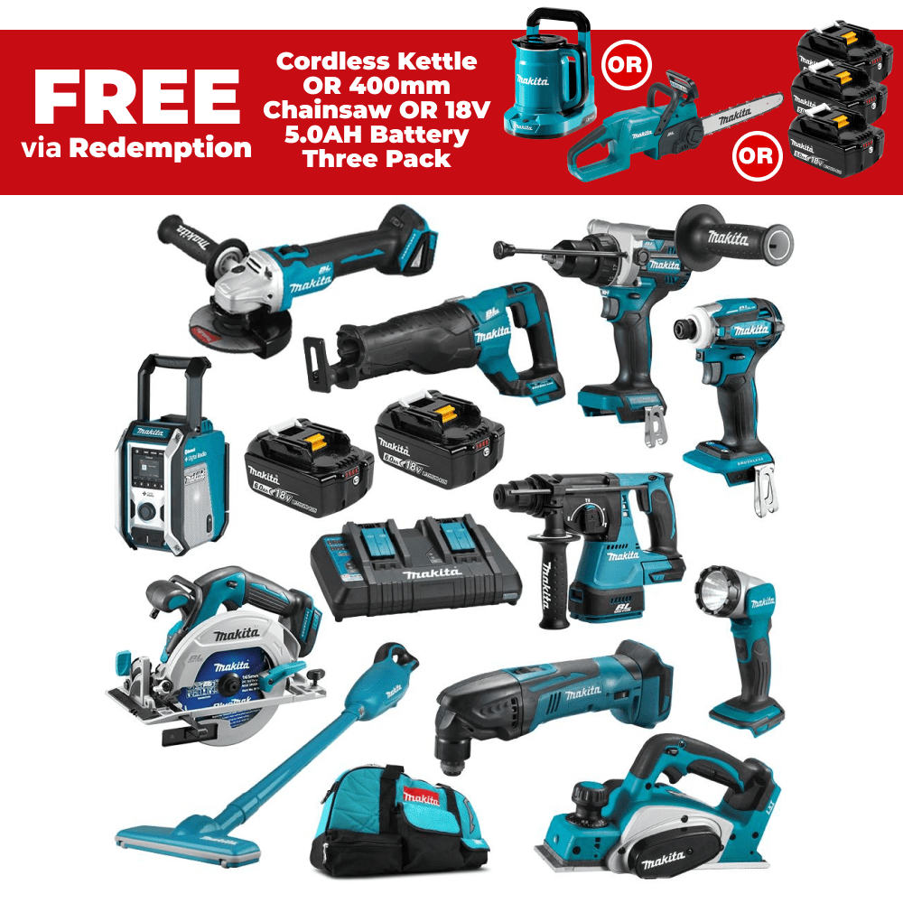 Makita DLX1120GX1 18V 6.0Ah Li-ion LXT Cordless11pce Combo Kit ...