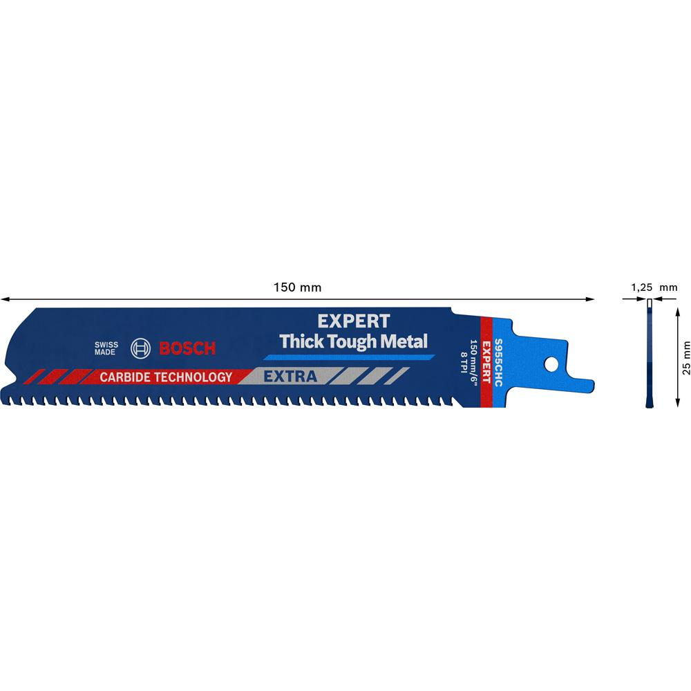 Bosch 2.608.900.365 EXPERT Thick Tough Metal S 955 CHC 150mm Reciprocating Saw Blade