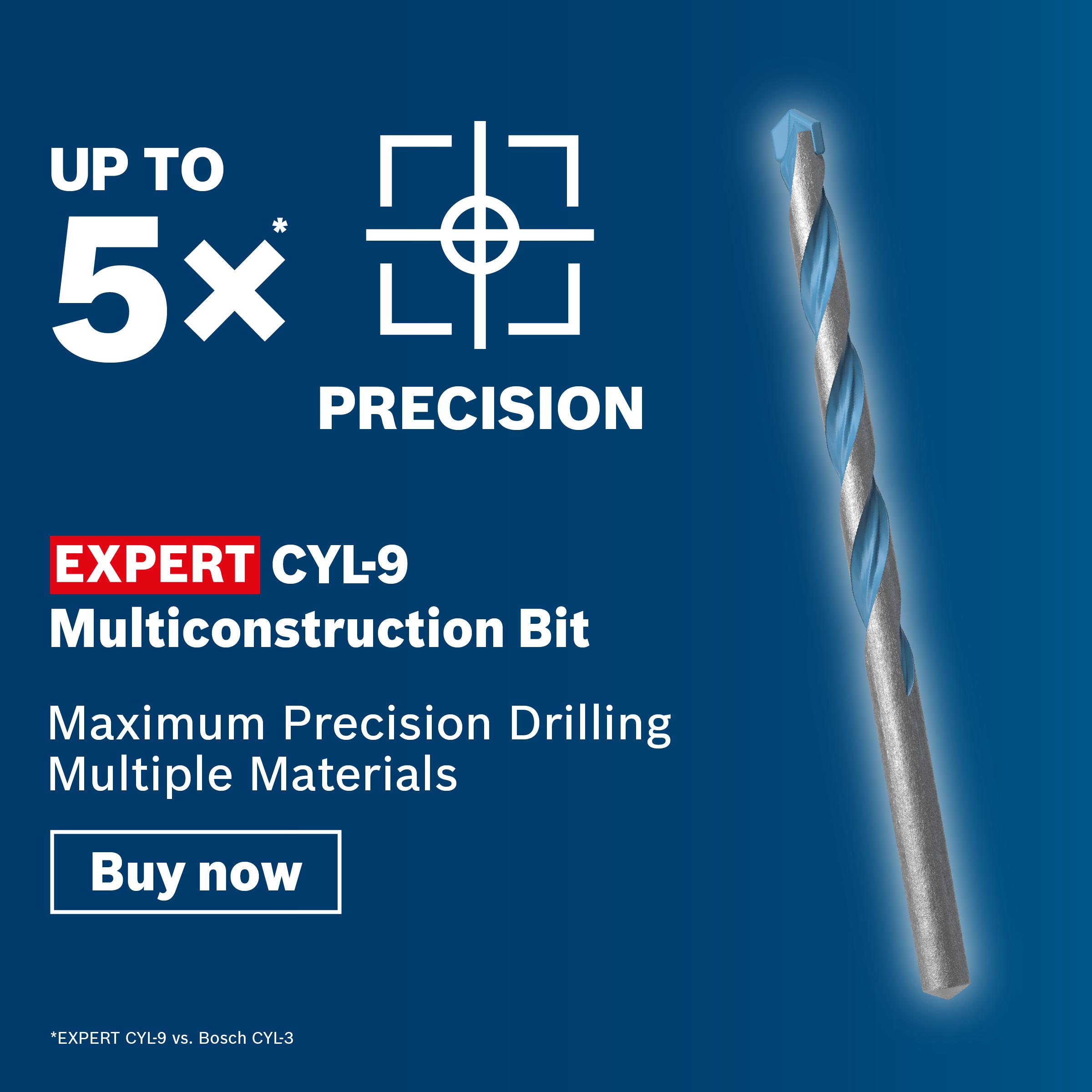 Bosch 2.608.900.579 EXPERT 7mm x 50mm x 100mm Hex-9 Multi-Construction Drill Bit