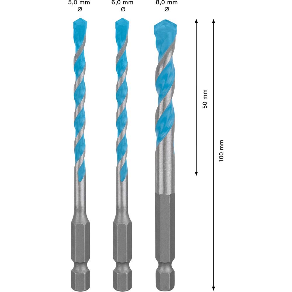 Bosch 2.608.900.584 EXPERT 3pce Hex-9 Multi-Construction Drill Bit Set