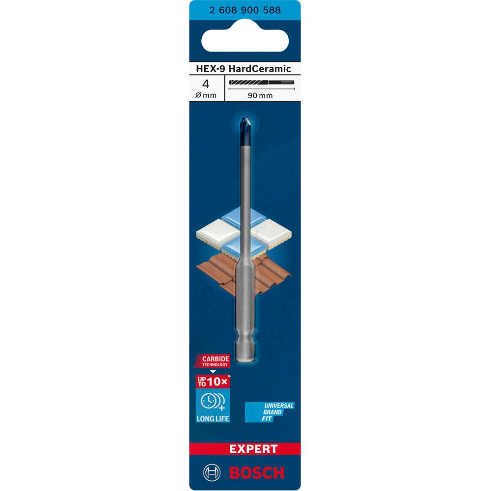 Bosch 2.608.900.588 EXPERT 4mm x 90 mm HEX-9 Hard Ceramic Drill Bit