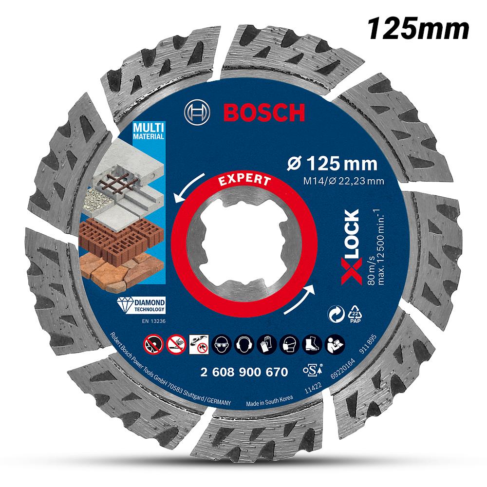 Bosch 2.608.900.670 EXPERT 125mm (5”) MultiMaterial X-LOCK Diamond ...