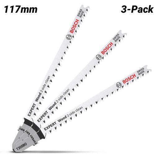Bosch 2.608.900.554 EXPERT 3-Pack 117mm 12TPI T308BO 2-Side Clean Wood ...