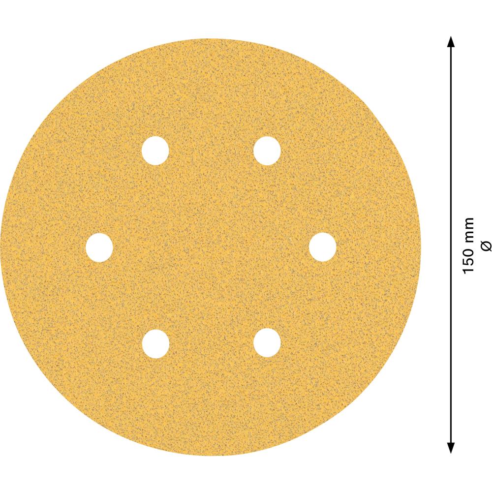 Bosch 2.608.900.815 EXPERT 5-Pack 150mm (6”) 80 Grit C470 Sandpaper ...