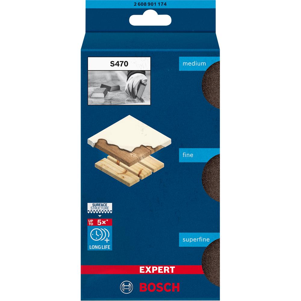 Bosch 2.608.901.174 EXPERT 3-Pack 69mm x 97mm x 26mm Medium, Fine ...