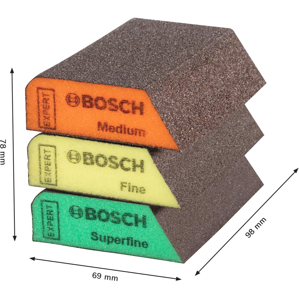 Bosch 2.608.901.174 EXPERT 3-Pack 69mm x 97mm x 26mm Medium, Fine ...