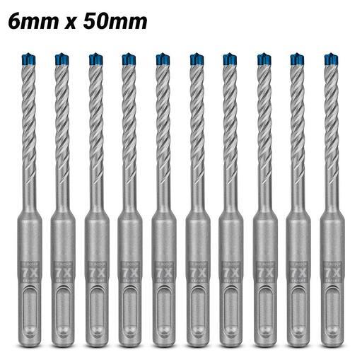 Bosch 2.608.900.159 EXPERT 10-Pack 6mm x 50mm x 115mm SDS Plus-7X Hammer Drill Bits