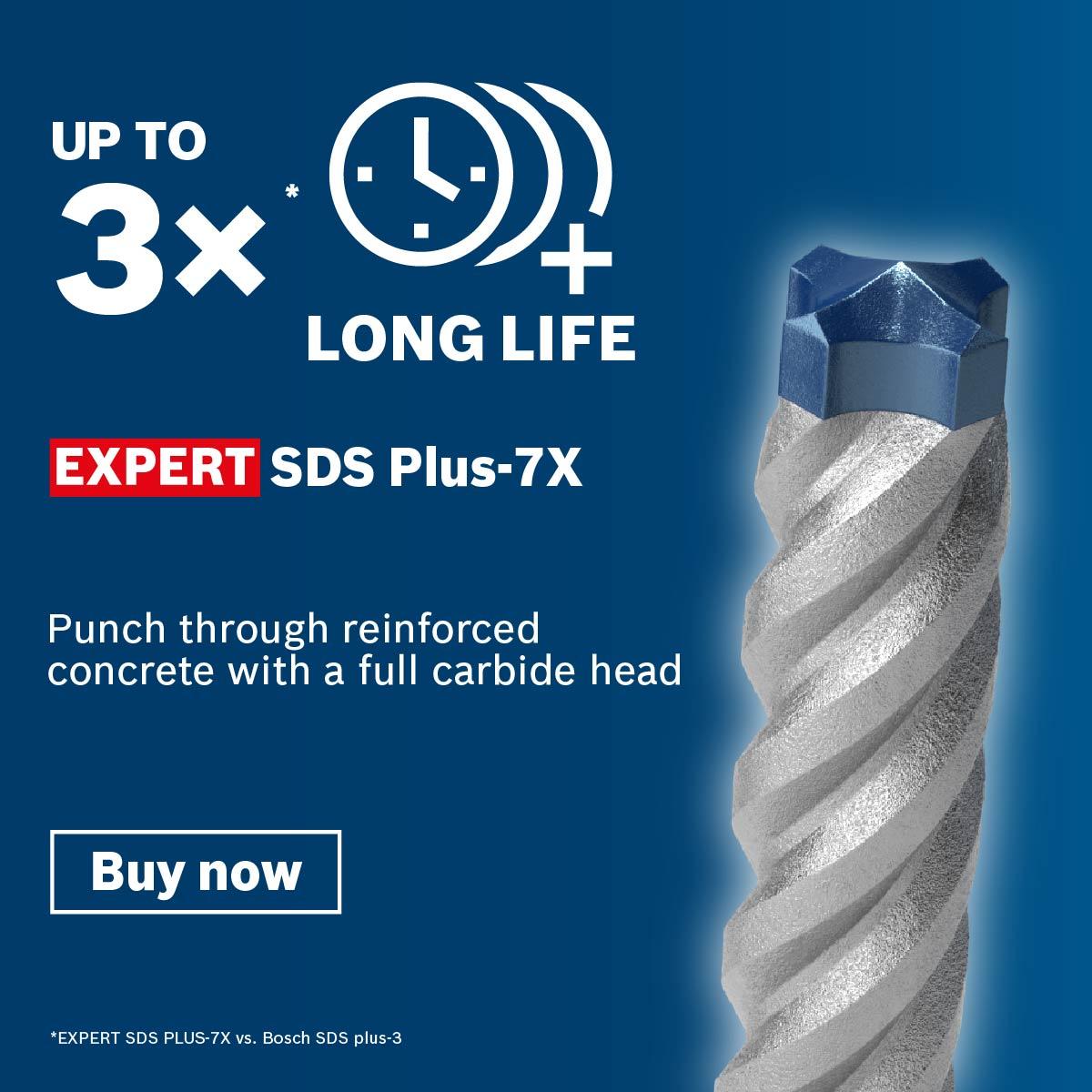 Bosch 2.608.900.172 EXPERT 10-Pack 10mm x 200mm x 265mm SDS Plus-7X Hammer Drill Bits