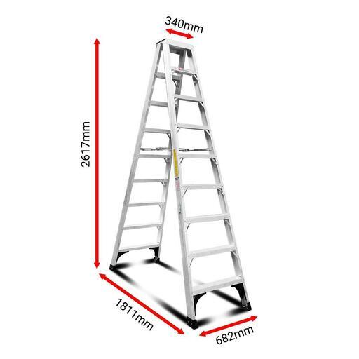 Climbrite CAL8S 8-Step Aluminium Double Sided Step Ladder