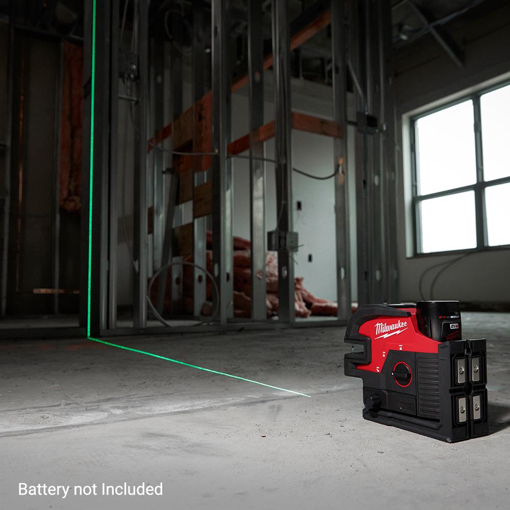 Milwaukee M12C4PLA301C 12V 4.0Ah Li-ion Cordless Green Beam 3 Plane Laser Combo Kit