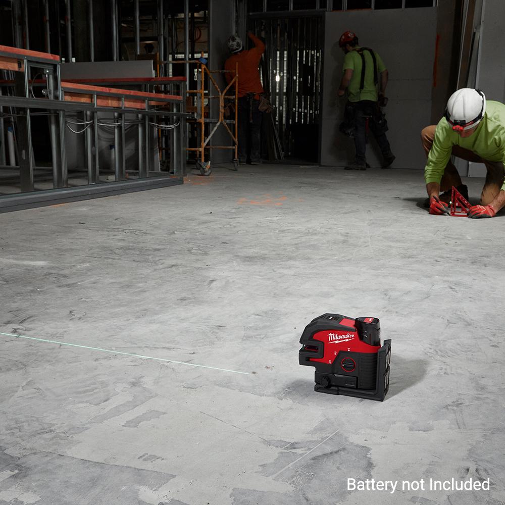 Milwaukee M12C4PLA0C 12V Li-ion Cordless Green Beam Cross Line + 4 ...