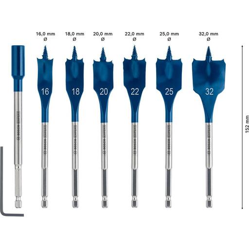 Bosch 2.608.900.334 EXPERT 7pce 16mm-32mm Self Cut Speed Spade Drill ...