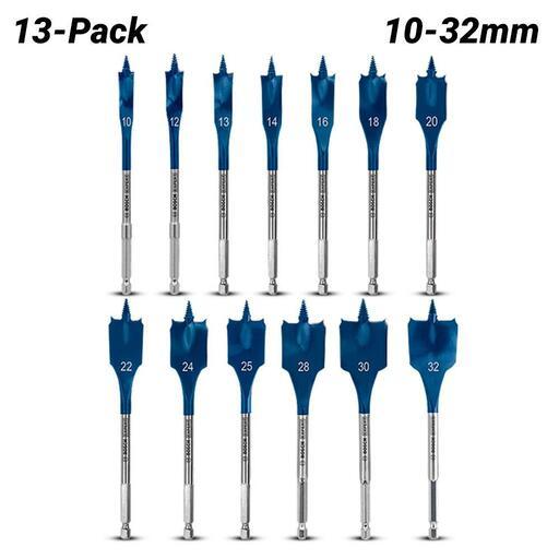 Bosch 2.608.900.336 EXPERT 13pce 10mm-32mm Self Cut Speed Spade Drill ...