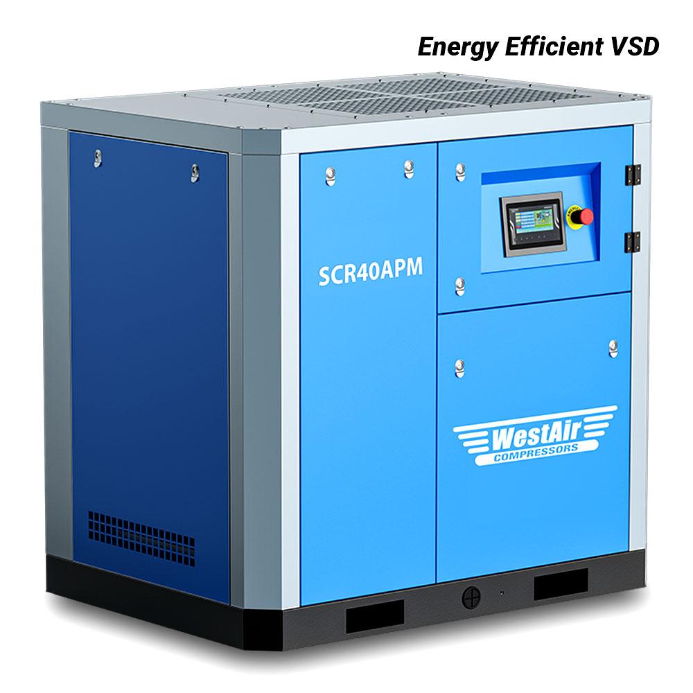 WestAir Compressors SCR40 APM Basemount 30kW (40HP) Variable Speed ...