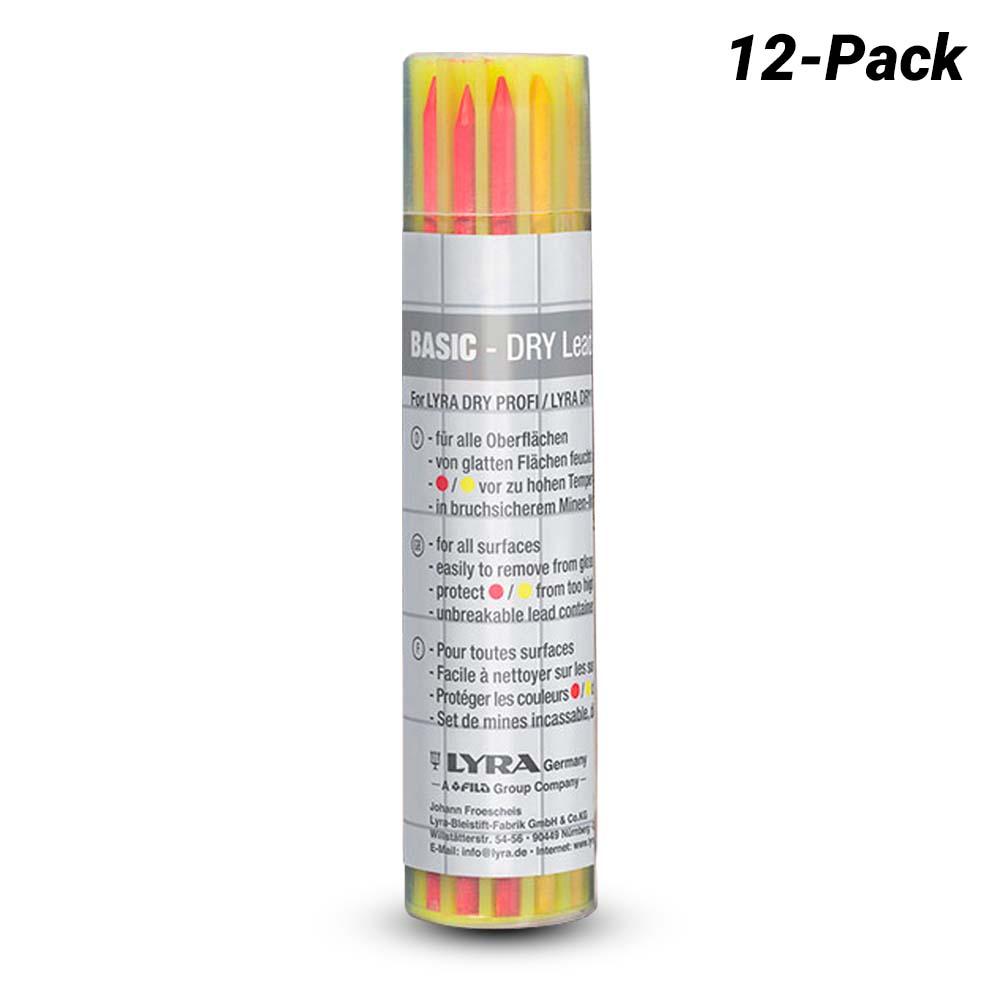 Lyra L4498004 12-Pack 2.8mm 2B Graphite Lead /Red/Yellow Refills