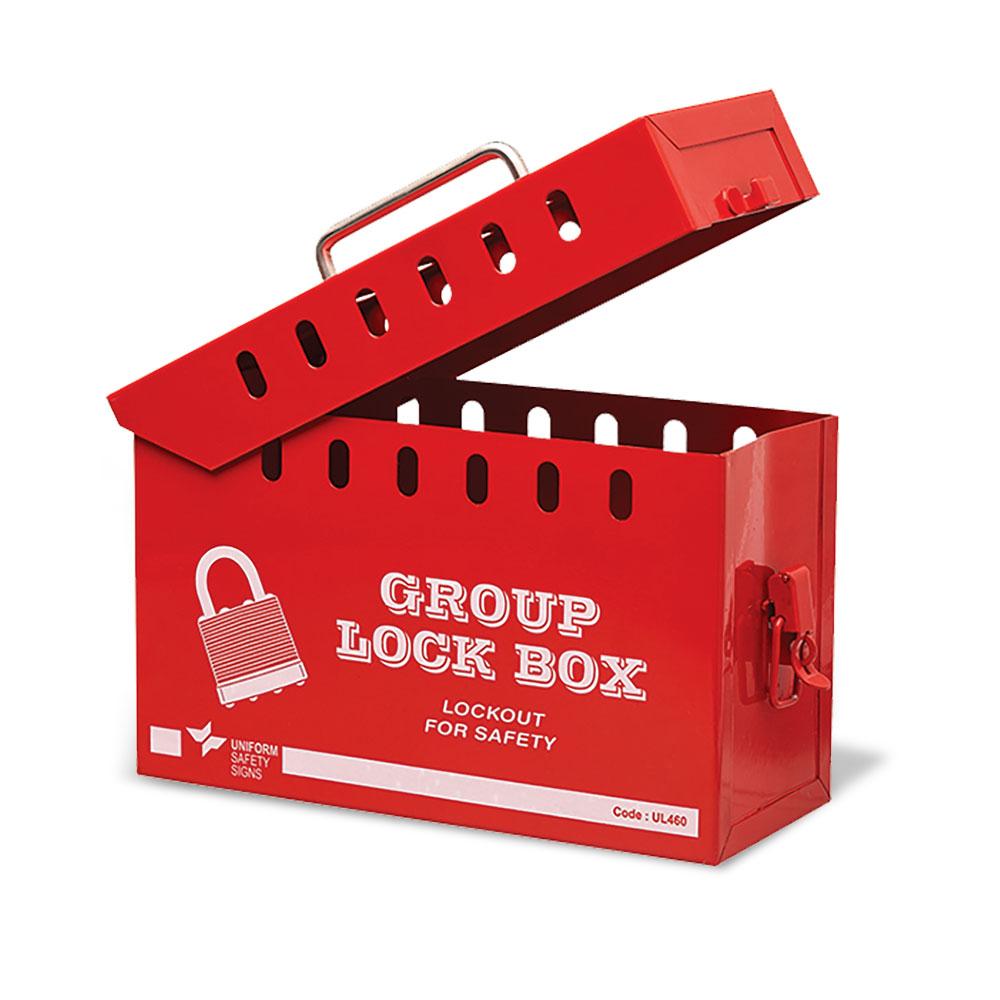 Uniform Safety Signs UL460 12-Lock Red Group Lock Box