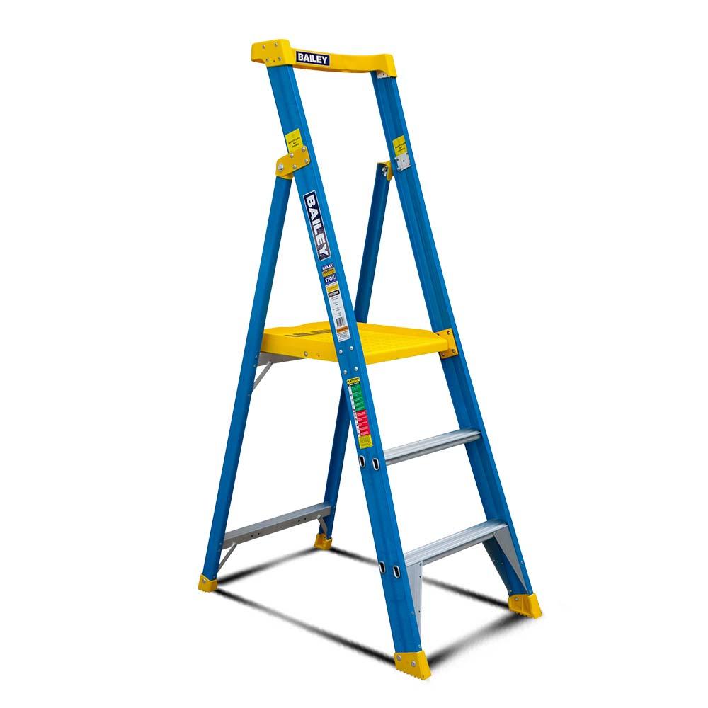 Bailey FS13946 3 Step 0.9mm 170kg Fibreglass Punchlock Platform Ladder