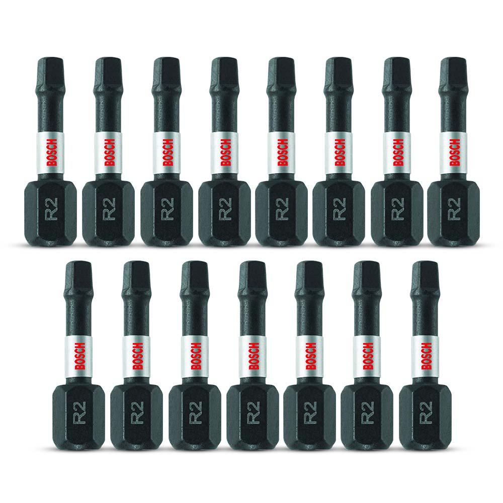 Bosch ITSQ2115 (2.610.039.556) 15-Pack Impact Tough 1/4" 25mm R2 Square ...
