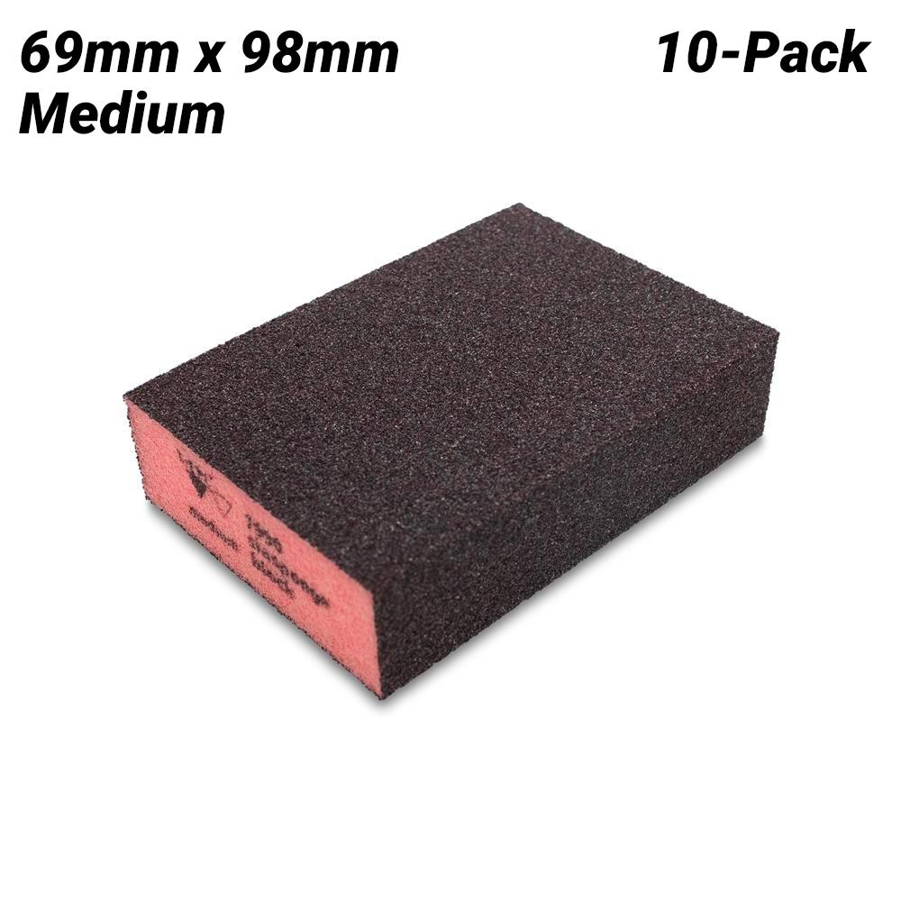 Sia Abrasives F03E00R8G5 10-Pack 69mm x 98mm Medium Foam Sanding Block