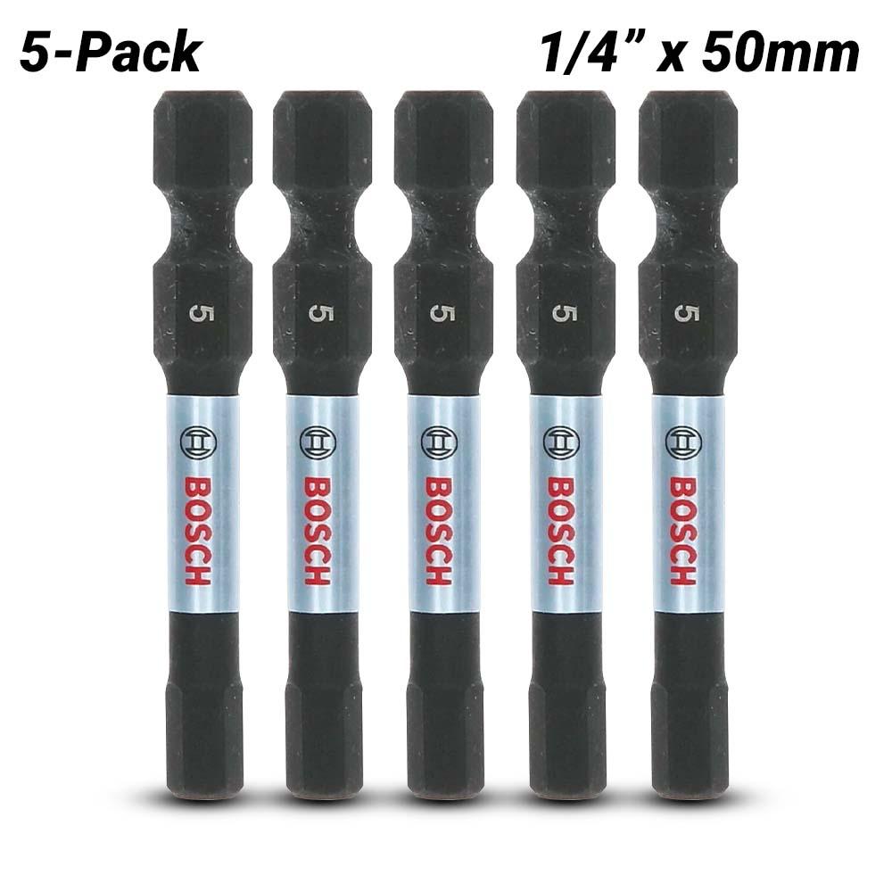 Bosch HEX 5MM 2 5PK (2.610.050.960) 5-Pack 1/4" 50mm HEX5 Impact Tough ...