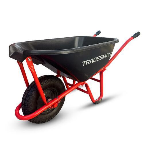 Tradesman STW500P 65L Contractors Narrow Poly Tray Wheelbarrow with ...