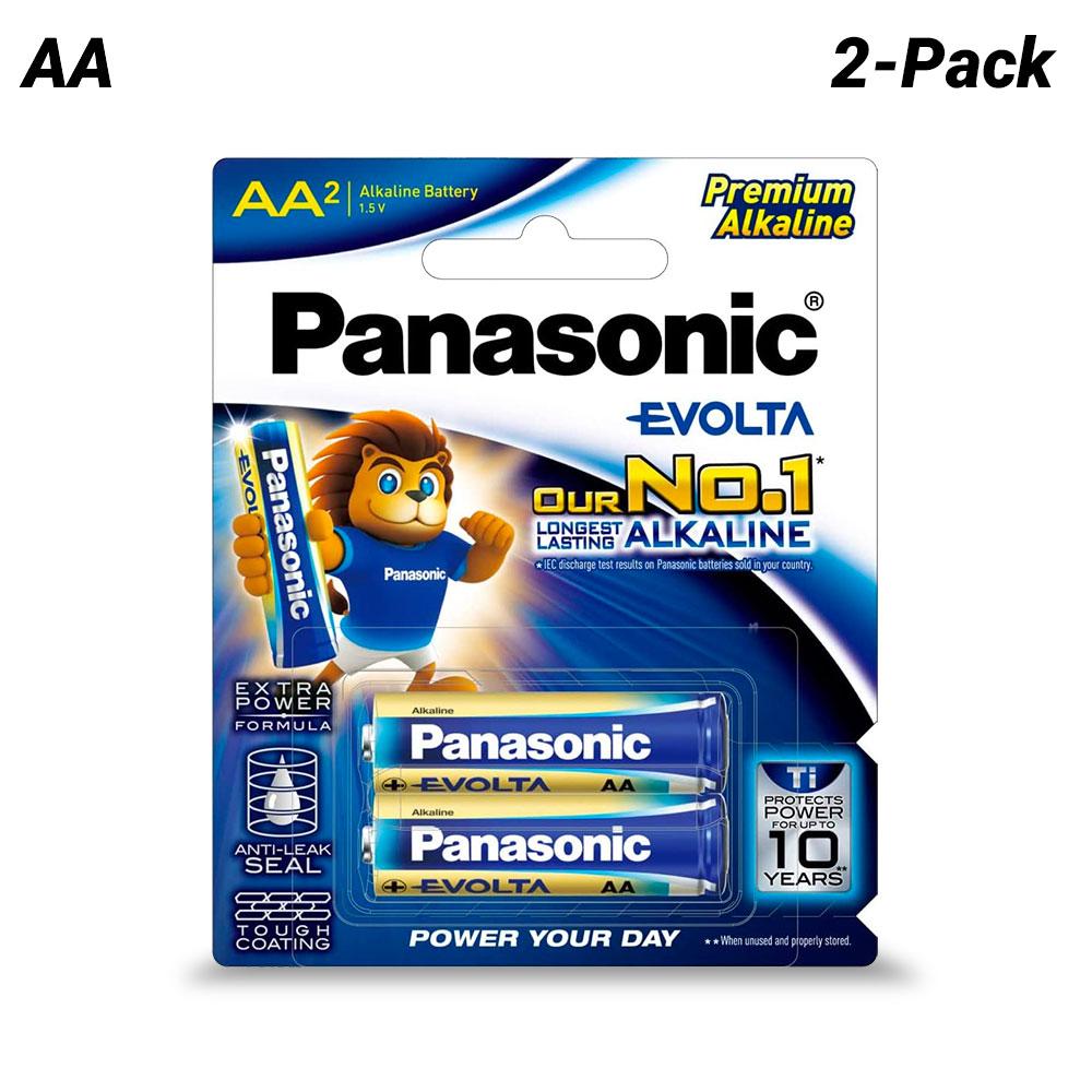 Panasonic LR6EG/2B 2-Pack AA Evolta Premium Alakine Batteries