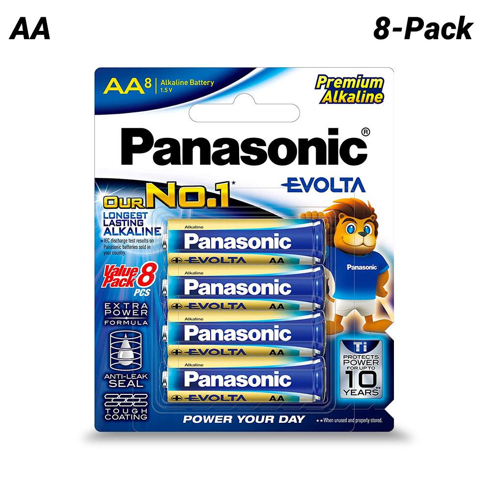 Panasonic LR6EG/8B 8-Pack AA Evolta Premium Alakine Batteries