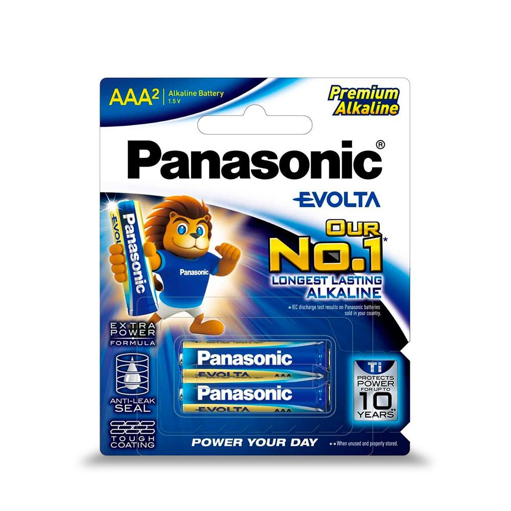 Panasonic LR03EG/2B 2-Pack AAA Evolta Premium Alakine Batteries