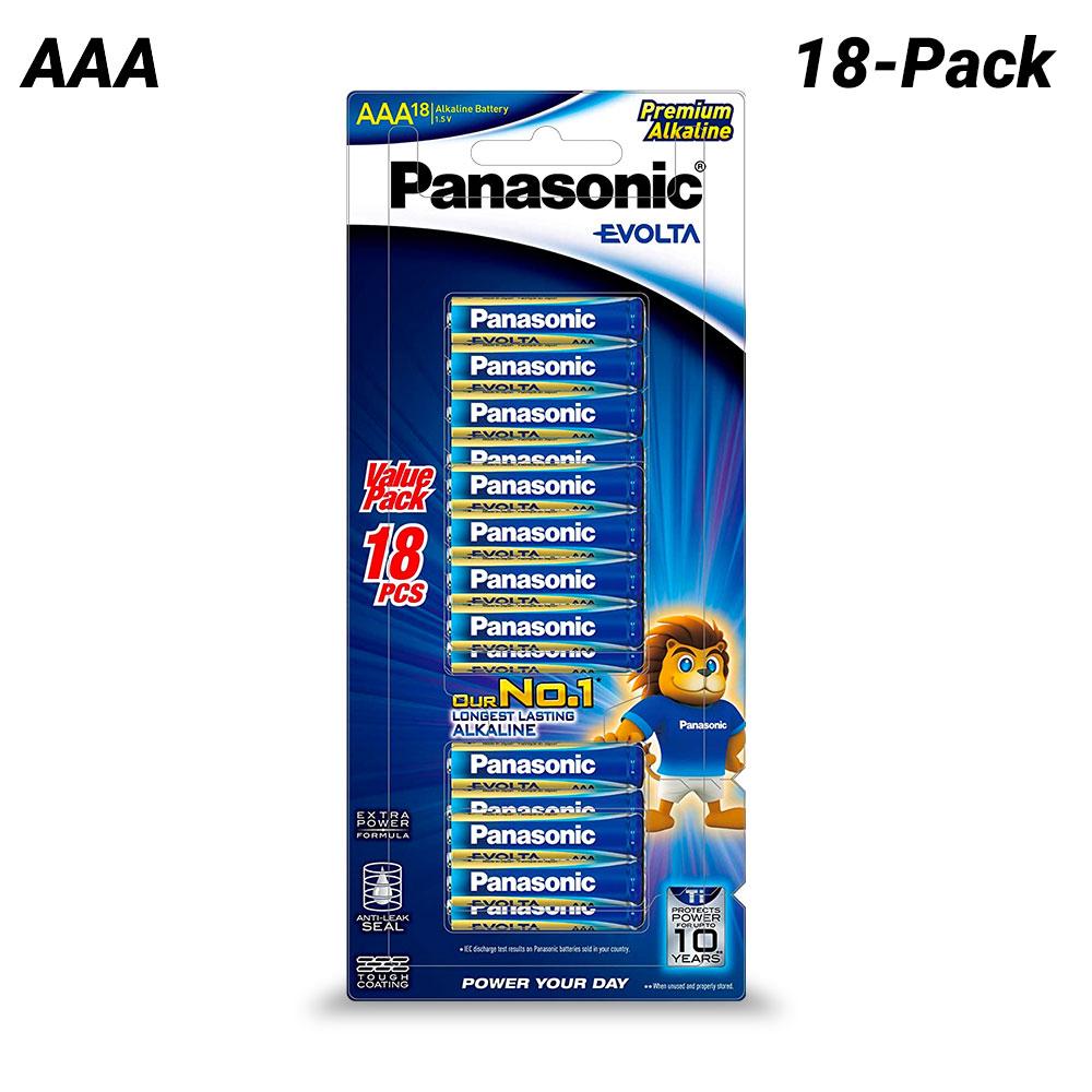 Panasonic LR03EG/18B 18-Pack AAA Evolta Premium Alakine Batteries